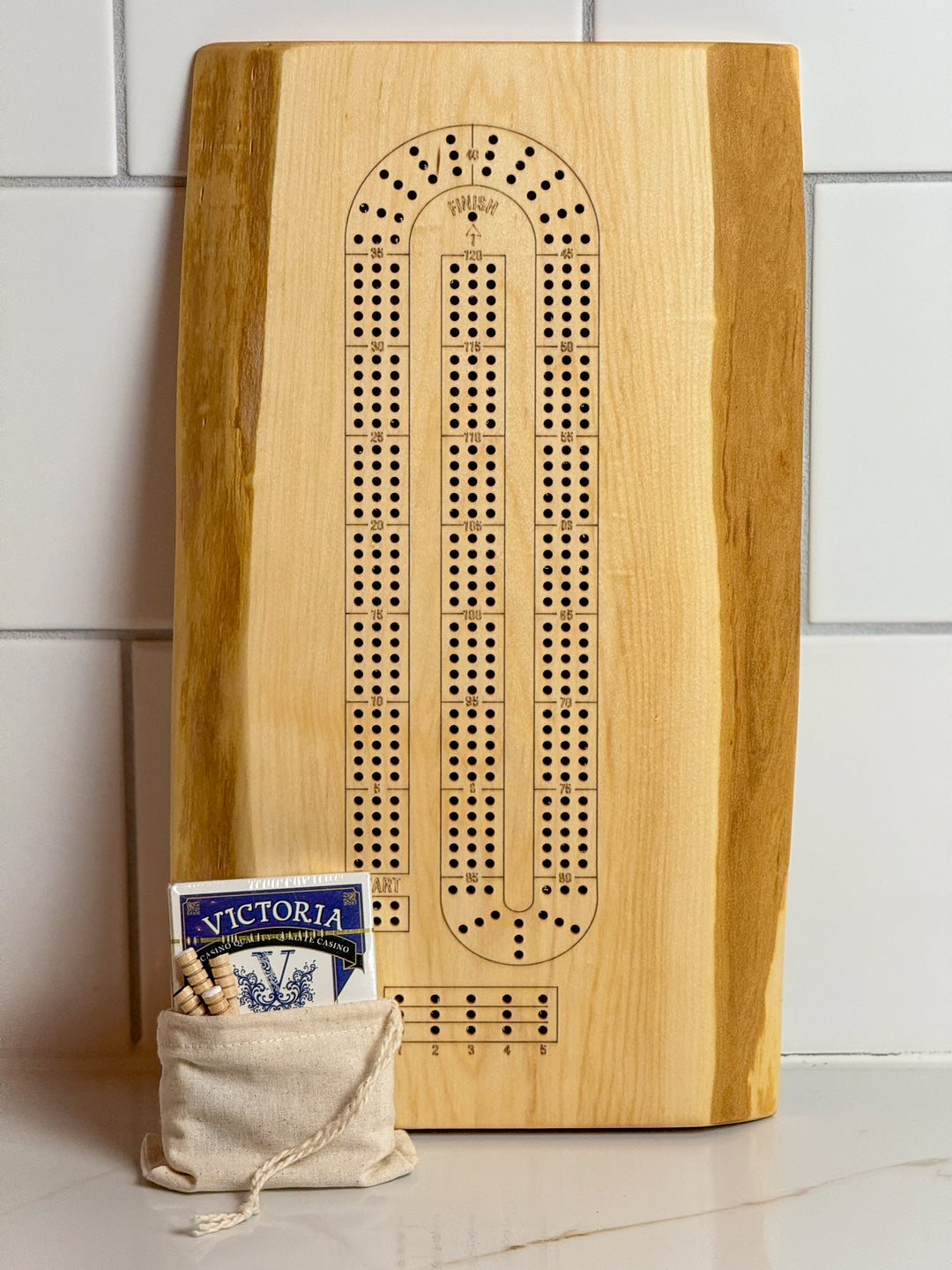Rustic Ridges Maple Cribbage Board - Roots To Table