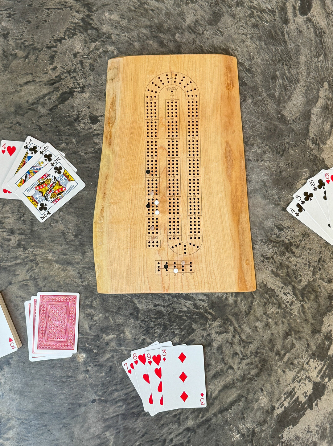 Rustic Ridges Maple Cribbage Board - Roots To Table
